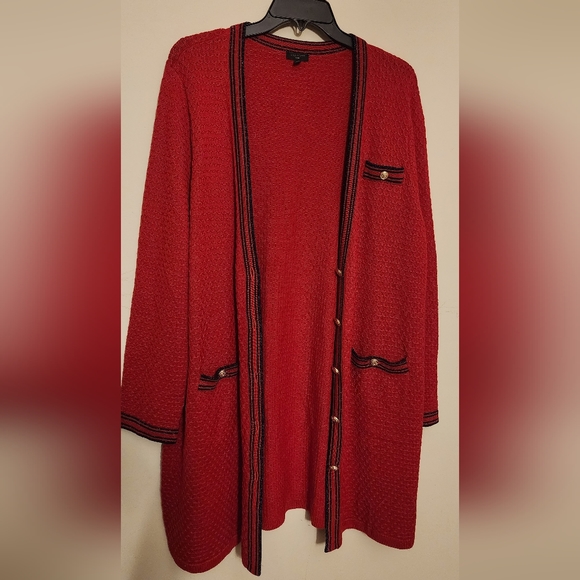 Talbots | Sweaters | Talbots Red Buttoned Long Cardigan | Poshmark